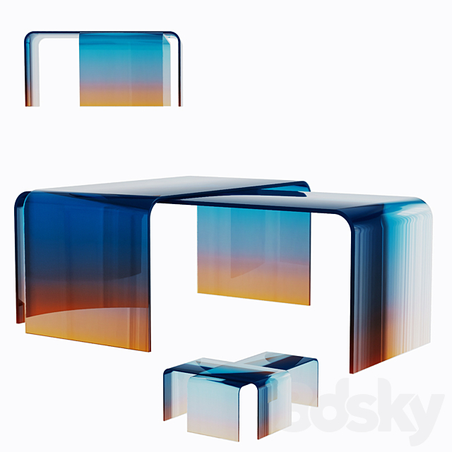 3dline – Gradient Glass Tables – 3D Models – Download 3DLine.Net